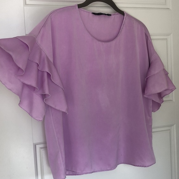 Zara | Tops | Bundle Deal Zara Ruffle Sleeve Blouse | Poshmark